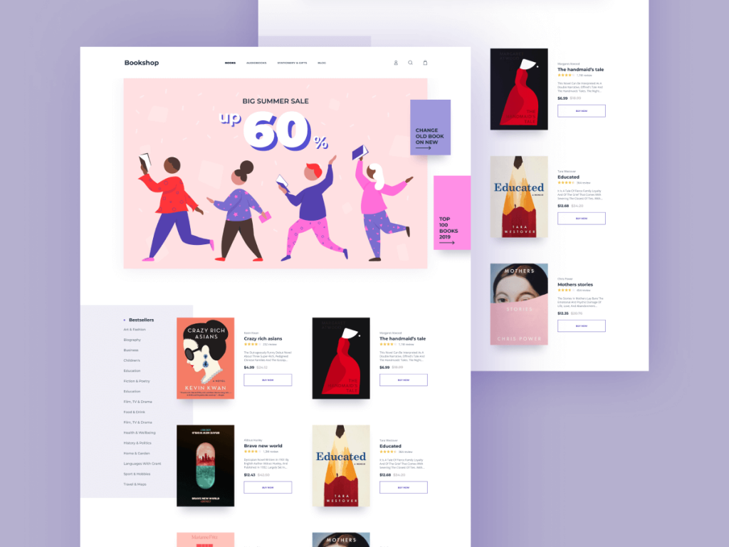 Bookshop Website - Free Figma Resource | Figma Elements