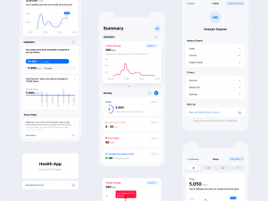 Health App UI Kit - Free Figma Resource | Figma Elements