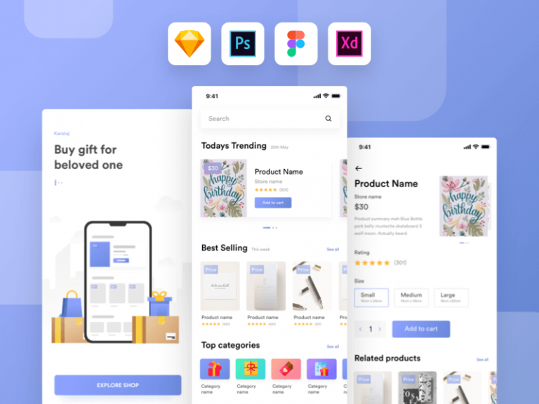 Kamartaj Gift Shop UI Kit - Free Figma Resource | Figma Elements