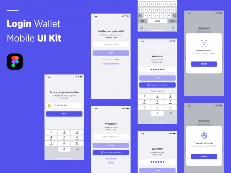 Login Wallet Mobile UI Kit - Free Figma Resource | Figma Elements
