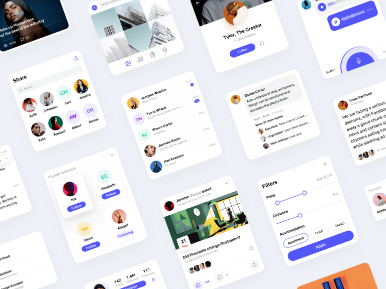 Social Dark UI Kit - Free Figma Resource | Figma Elements