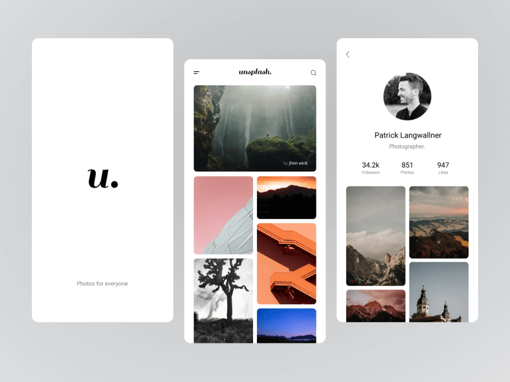 Unsplash App UI Kit - Free Figma Resource | Figma Elements