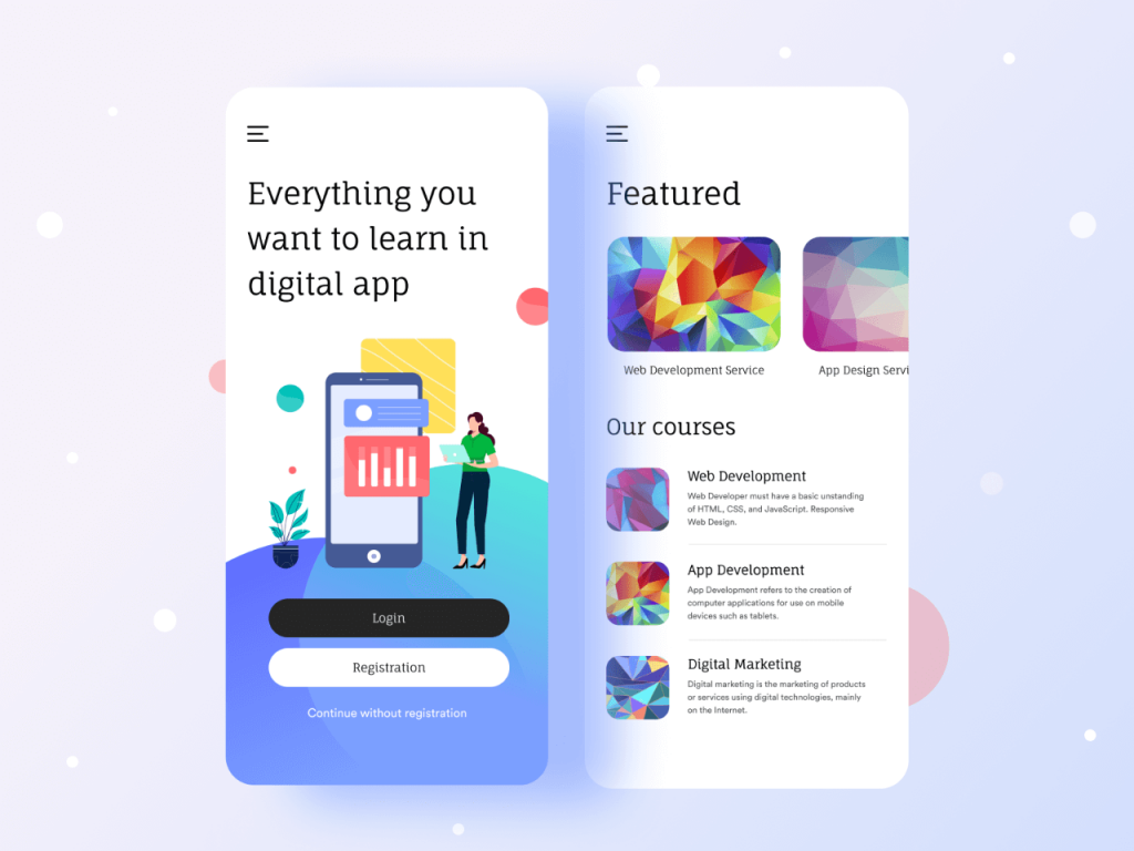 Learn Mobile App - Free Figma Resource | Figma Elements