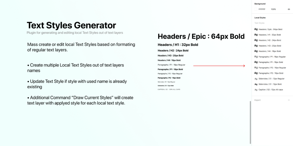 Free Text Styles Generator Figma Plugin | Figma Elements