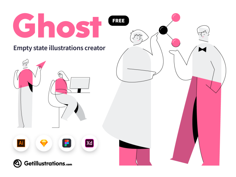 Ghost Empty State Illustrations - Free Figma Resource | Figma Elements