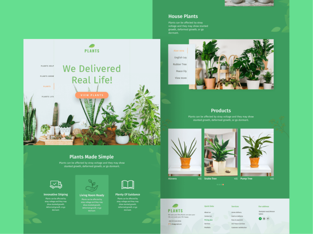 Plants Selling Landing Page - Free Figma Resource | Figma Elements