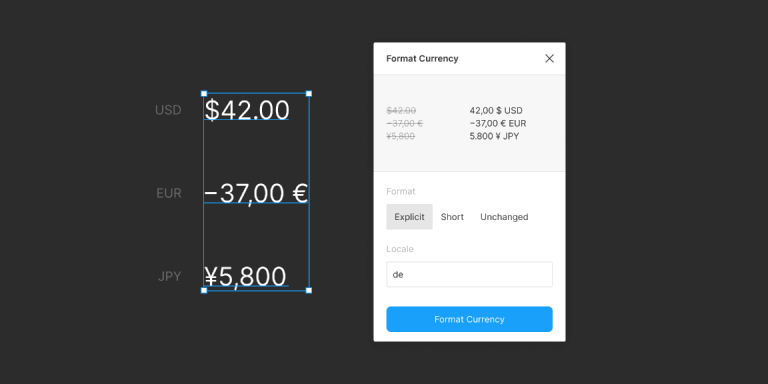 Free Format Currency Figma Plugin | Figma Elements