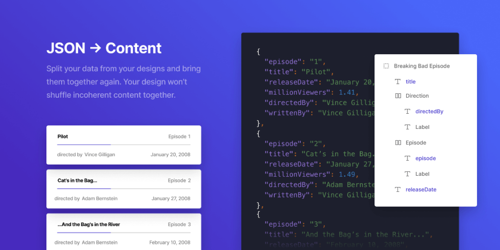 Free JSON → Content Figma Plugin | Figma Elements