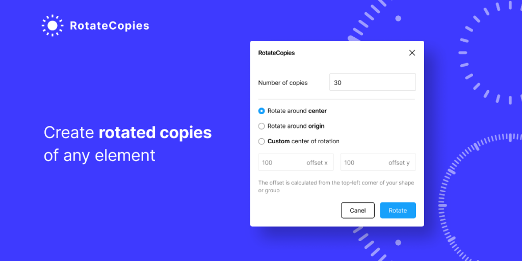 Free Rotate Copies Figma Plugin | Figma Elements