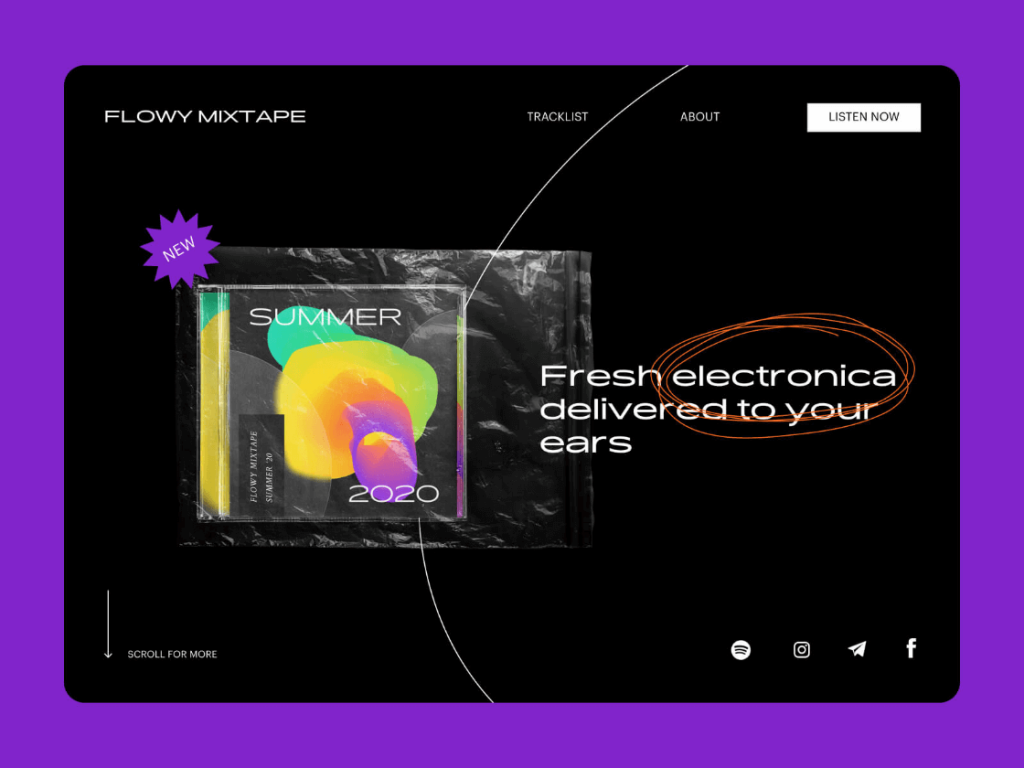 Fowy Mixtape - Playlist - Free Figma Resource | Figma Elements