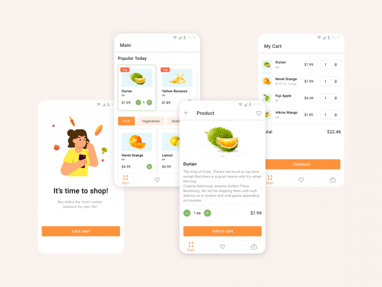 Grocery Shopping app - Free Figma Resource | Figma Elements