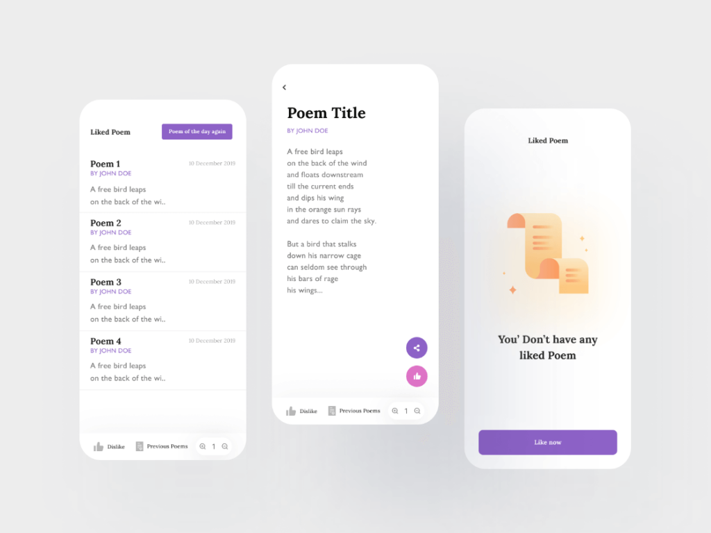 Poem iOS App - Free Figma Resource | Figma Elements