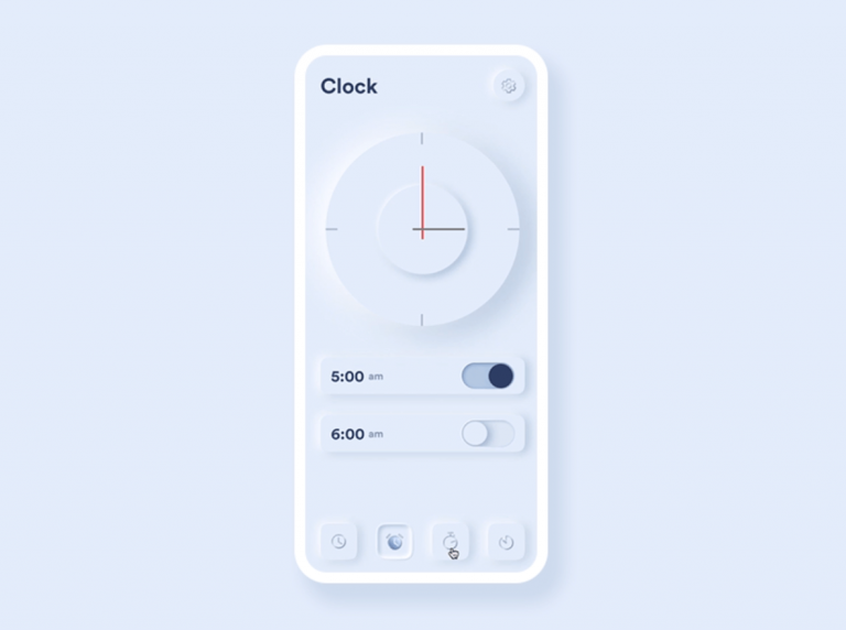 Skeuomorph Clock App - Free Figma Resource | Figma Elements
