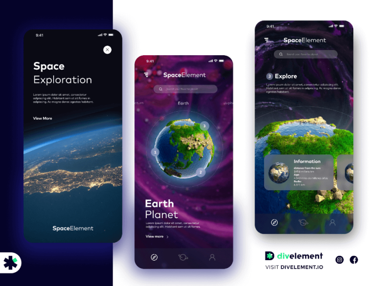 Space App Concept - Free Figma Resource | Figma Elements