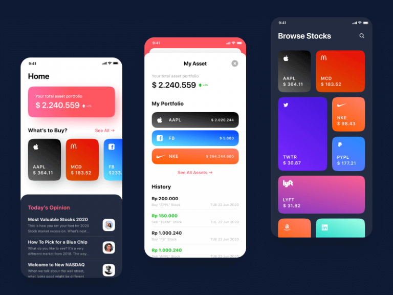 Stocks Tranding App - Free Figma Resource | Figma Elements