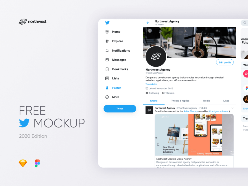 Twitter Mockup Redesign - Free Figma Resource | Figma Elements