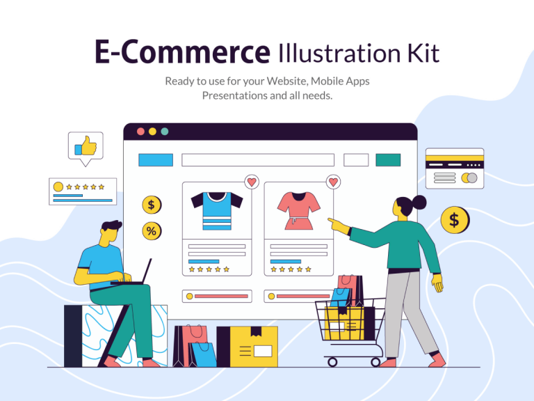 E-Commerce Illustration Kit - Free Figma Resource | Figma Elements