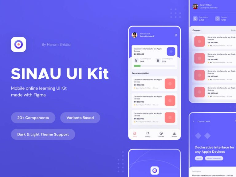Online Learning UI Kit - Free Figma Resource | Figma Elements