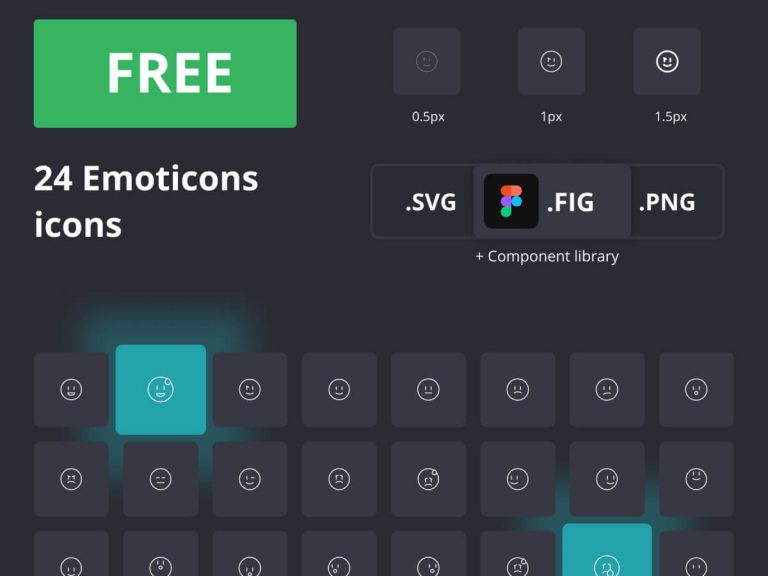Emoticons Icon Set (+24) - Free Figma Resource | Figma Elements