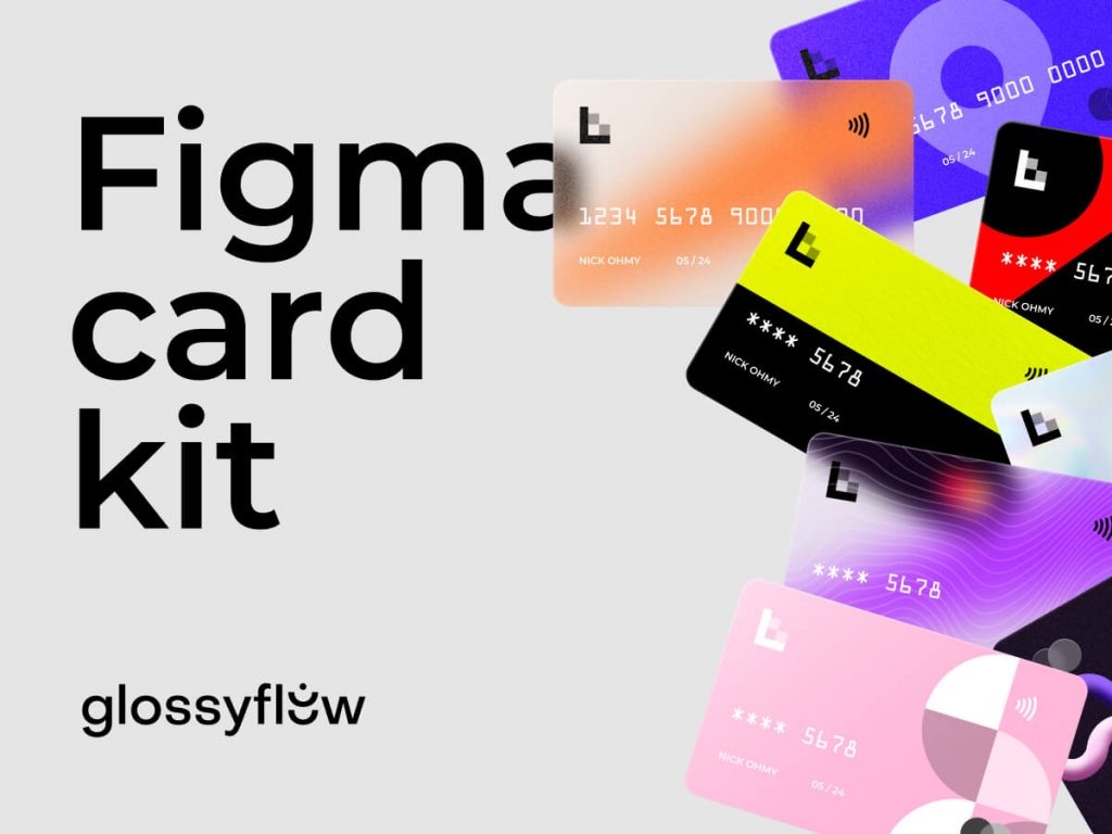 Glossy Bank Card Kit - Free Figma Resource | Figma Elements