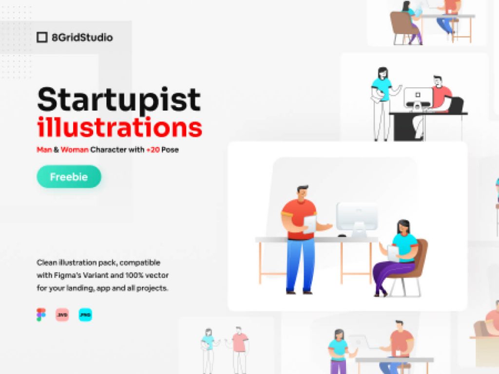 Man & Woman Illustrations - Free Figma Resource | Figma Elements