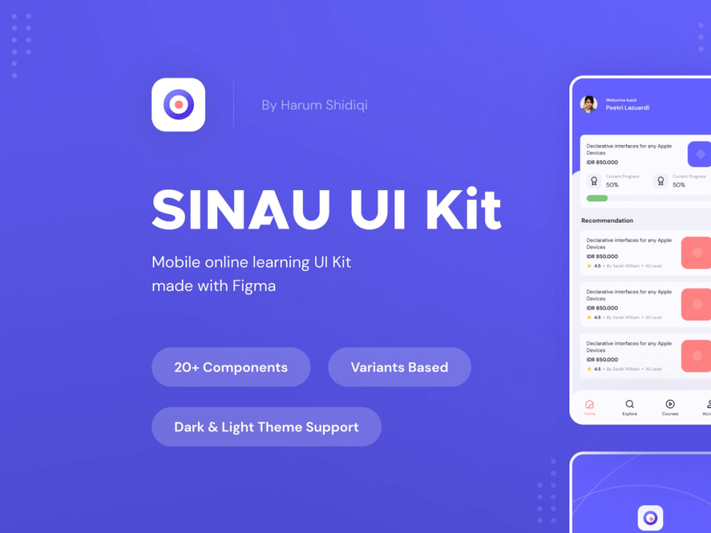 Online Learning App UI Kit - Free Figma Resource | Figma Elements