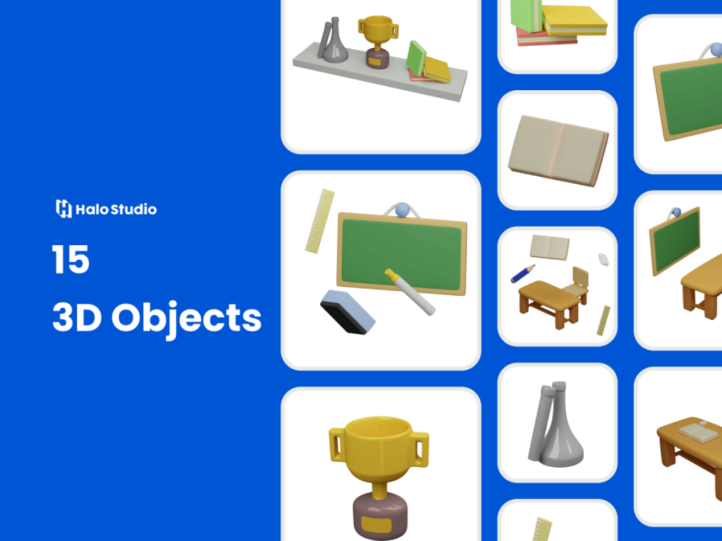 Classroom 3D Icons Set - Free Figma Resource | Figma Elements
