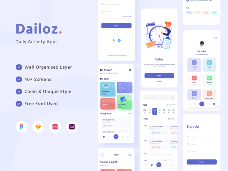 Calendar Widget UI Kit - Free Figma Resource | Figma Elements