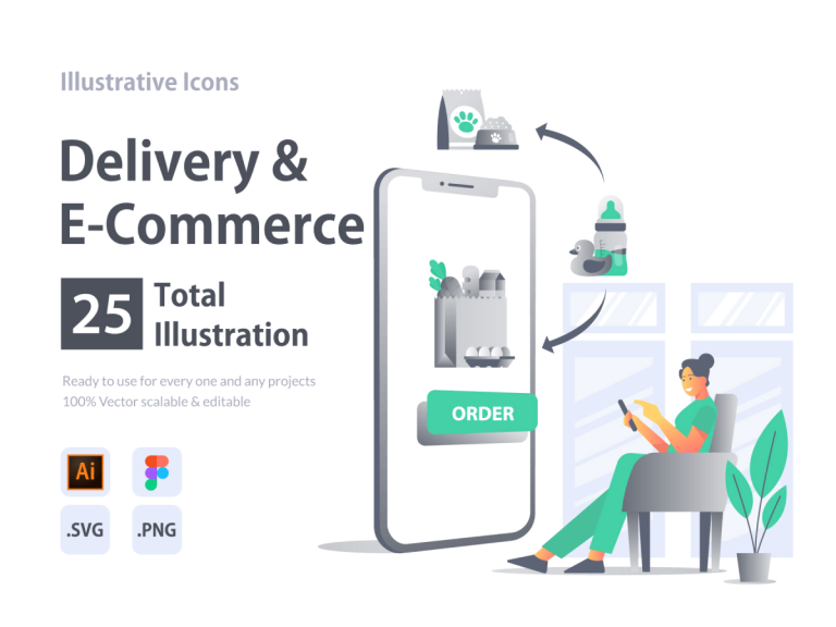 Delivery & E-Commerce Illustrations - Free Figma Resource | Figma Elements