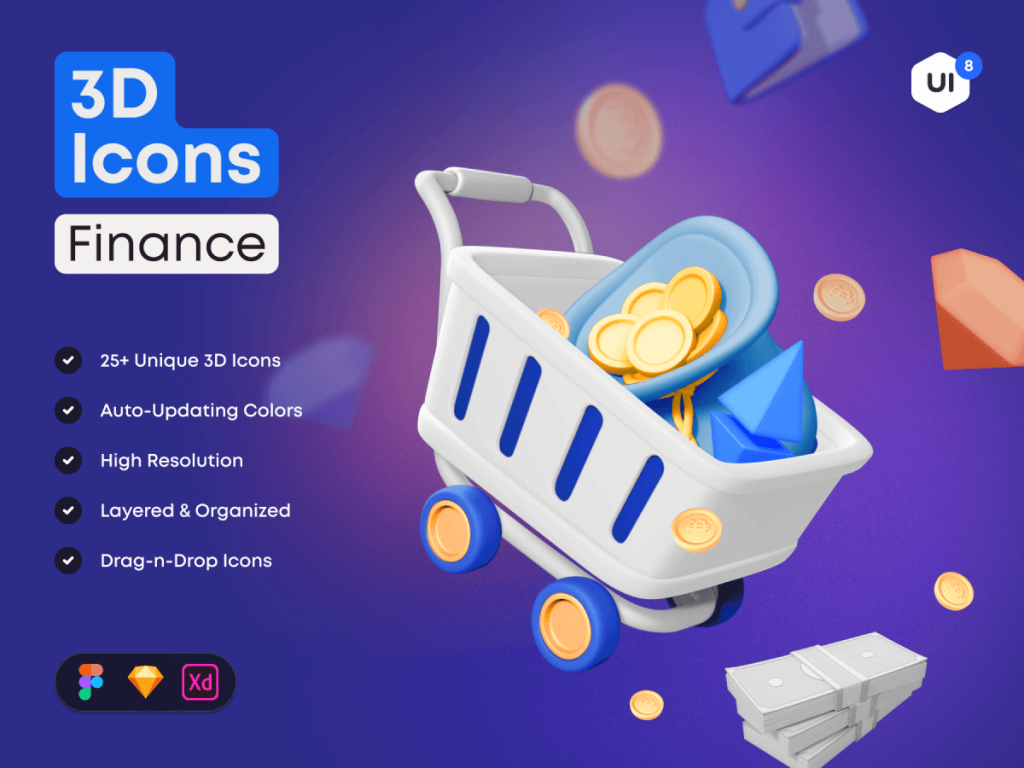 Finance 3D Icon Pack - Free Figma Resource | Figma Elements