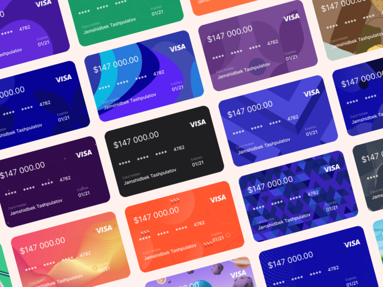 Fintech and E-wallet Cards Kit - Free Figma Resource | Figma Elements