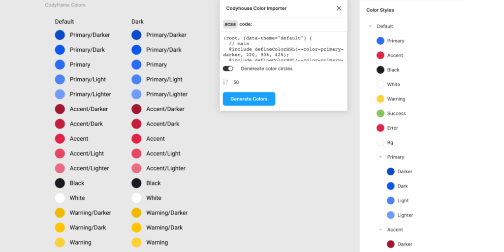 Free Codyhouse Color Importer Figma Plugin | Figma Elements