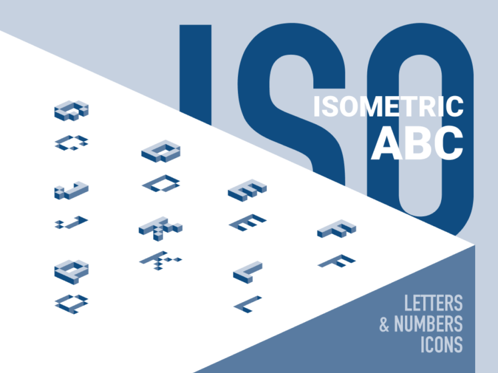 Isometric Letters & Numbers Icons - Free Figma Resource | Figma Elements