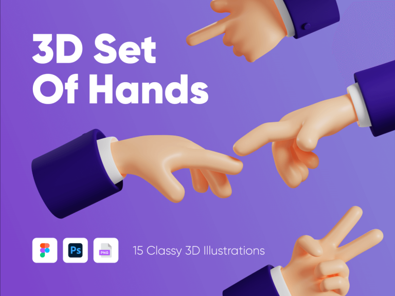 3D Hands Illustrations - Free Figma Resource | Figma Elements