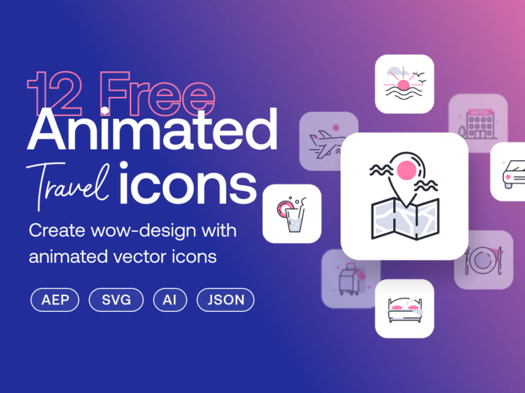 Animated Travel Icons - Free Figma Resource | Figma Elements