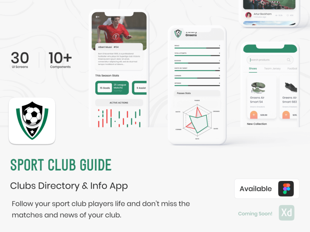 Sport Club Guide App UI Kit - Free Figma Resource | Figma Elements