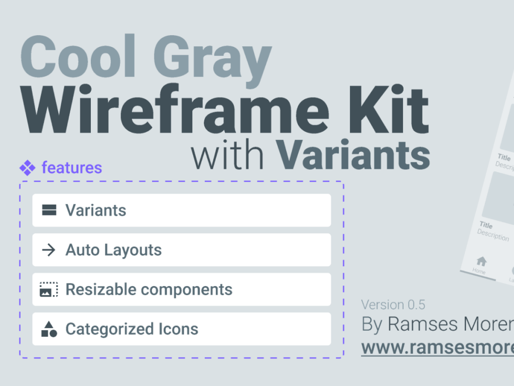 Cool Gray Wireframe Kit - Free Figma Resource | Figma Elements