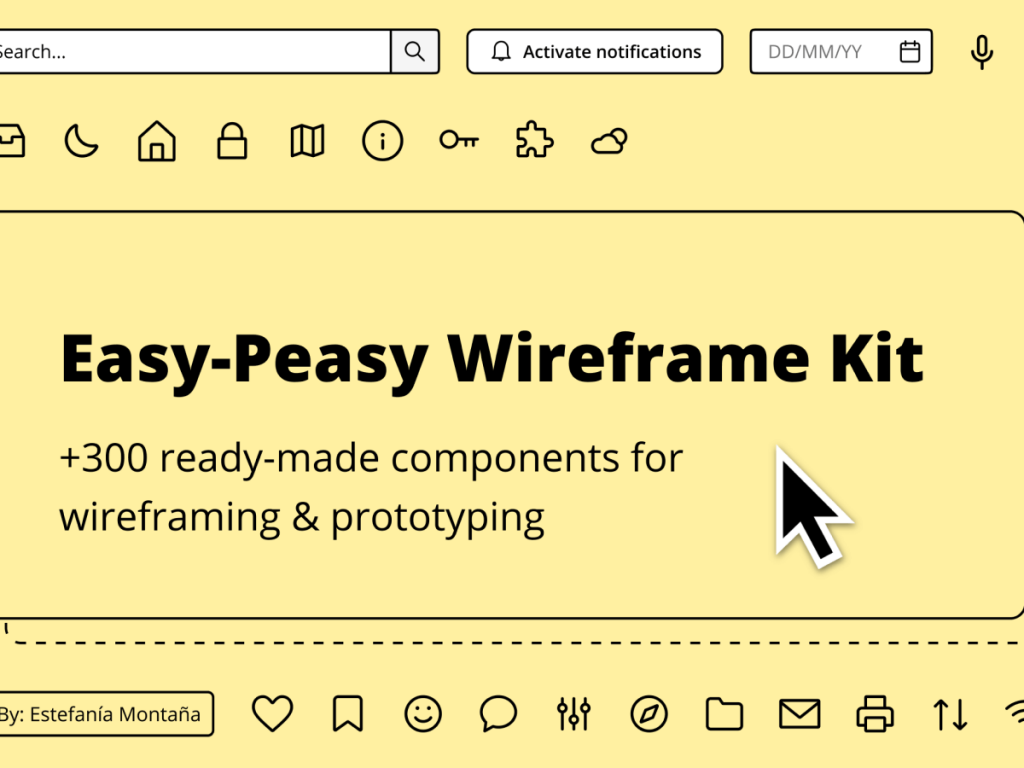 Easy-Peasy Wireframe Kit - Free Figma Resource | Figma Elements