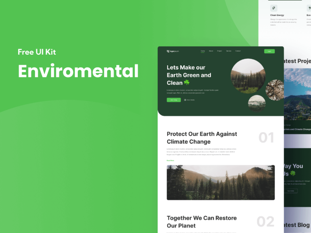 Environmental Website Landing Page - Free Figma Resource | Figma Elements
