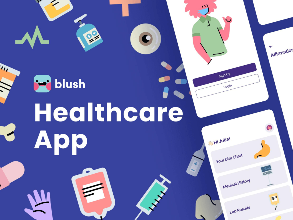 Healthcare App with Blush Illustrations - Free Figma Resource | Figma ...
