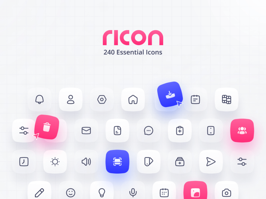 Ricon - Essential Interface Icons - Free Figma Resource | Figma Elements