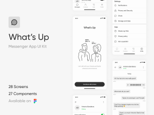 What's Up - Messenger App UI Kit - Free Figma Resource | Figma Elements