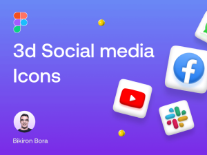 3D Social Media Icons - Free Figma Resource | Figma Elements