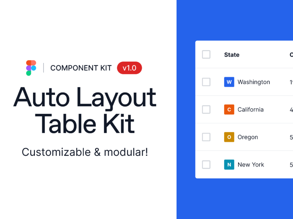 Auto Layout Table Kit - Free Figma Resource | Figma Elements