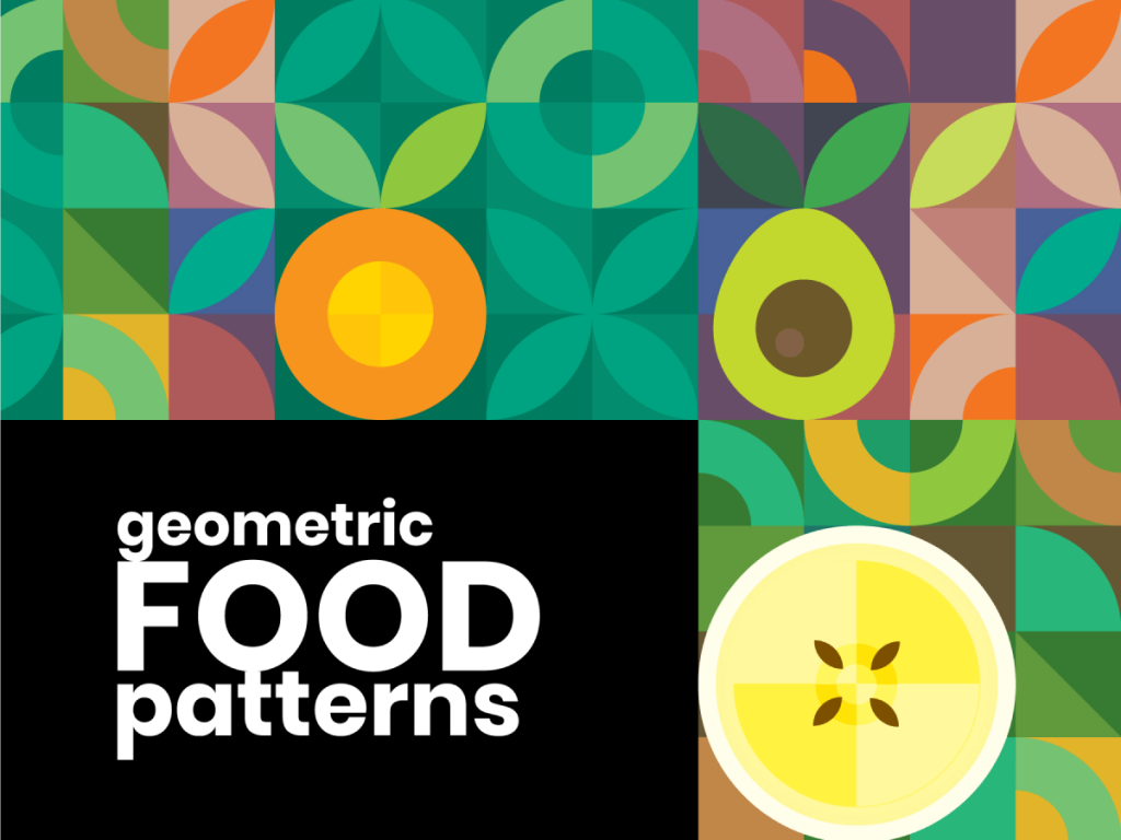 Geometric Food Patterns - Free Figma Resource | Figma Elements