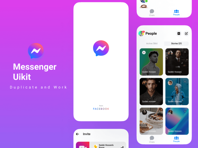 Messenger App UI Kit - Free Figma Resource | Figma Elements