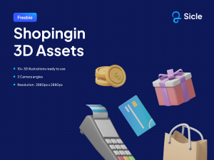 Shopping 3D Illustration Pack - Free Figma Resource | Figma Elements