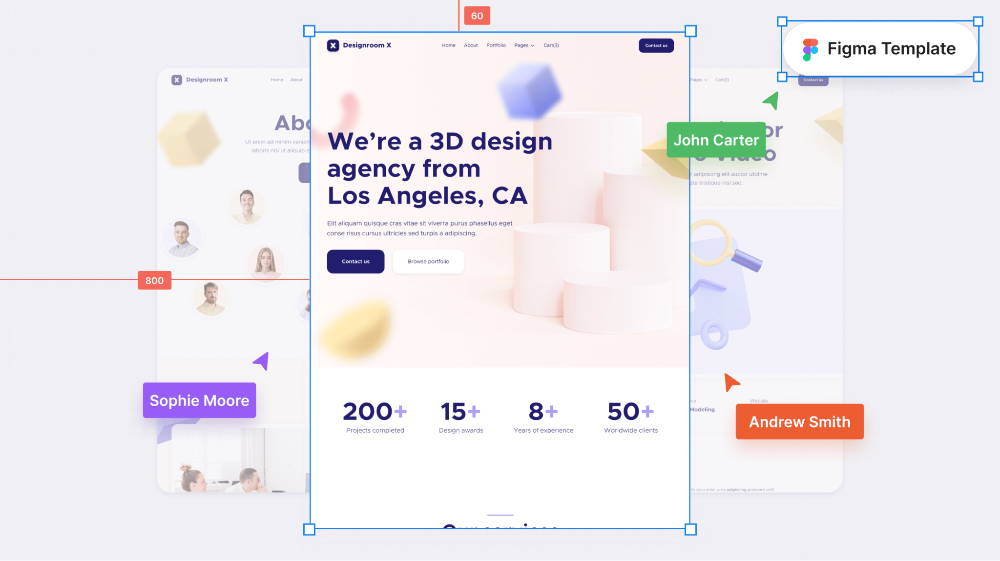 Designroom X - 3D Design Agency Figma Template - Free Figma Resource ...