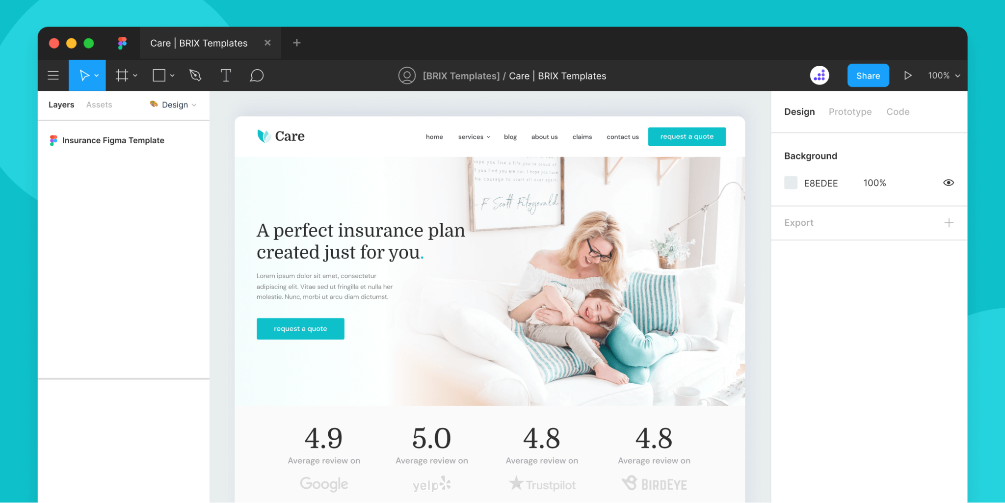 Care - Insurance Figma Template - Free Figma Resource | Figma Elements