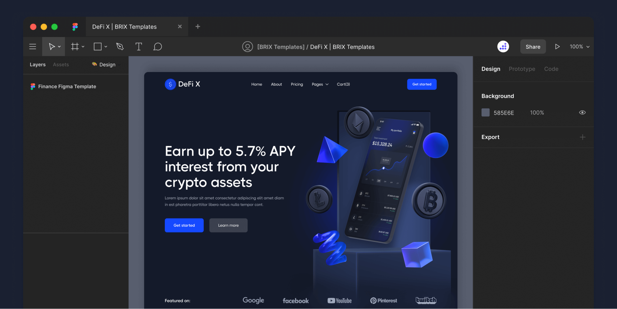 DeFi X - DeFi Crypto Figma Template - Free Figma Resource | Figma Elements